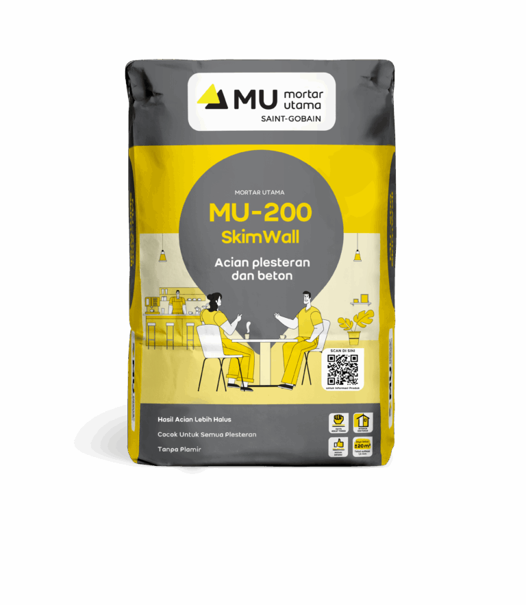 MU-200 Plester Acian – Hasil Halus & Rata | Mortar Utama